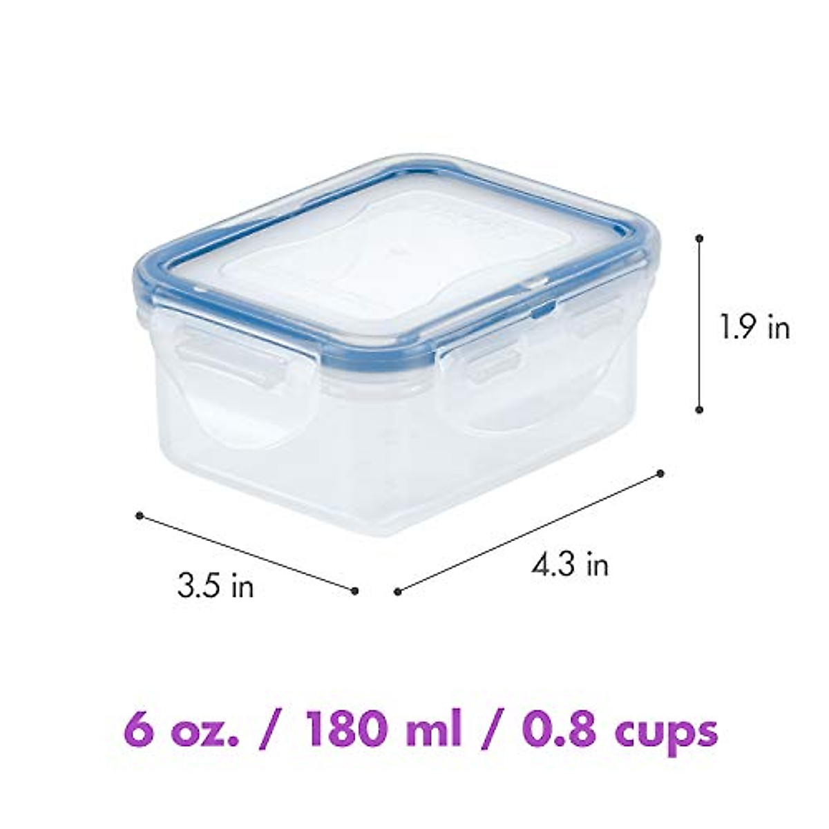LOCK & LOCK Easy Essentials Food Storage Container Set, 4-Piece -Clear