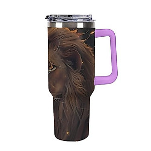 Cool Kings Lion Paninting 40 Oz Tumbler Insulated Stainless Steel Water Bottle Travel Mug Car Cup with Handle And Straw