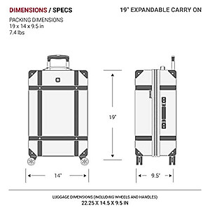 SwissGear 7739 Hardside Luggage Trunk with Spinner Wheels, Blush, 2-Piece Set (19/26)