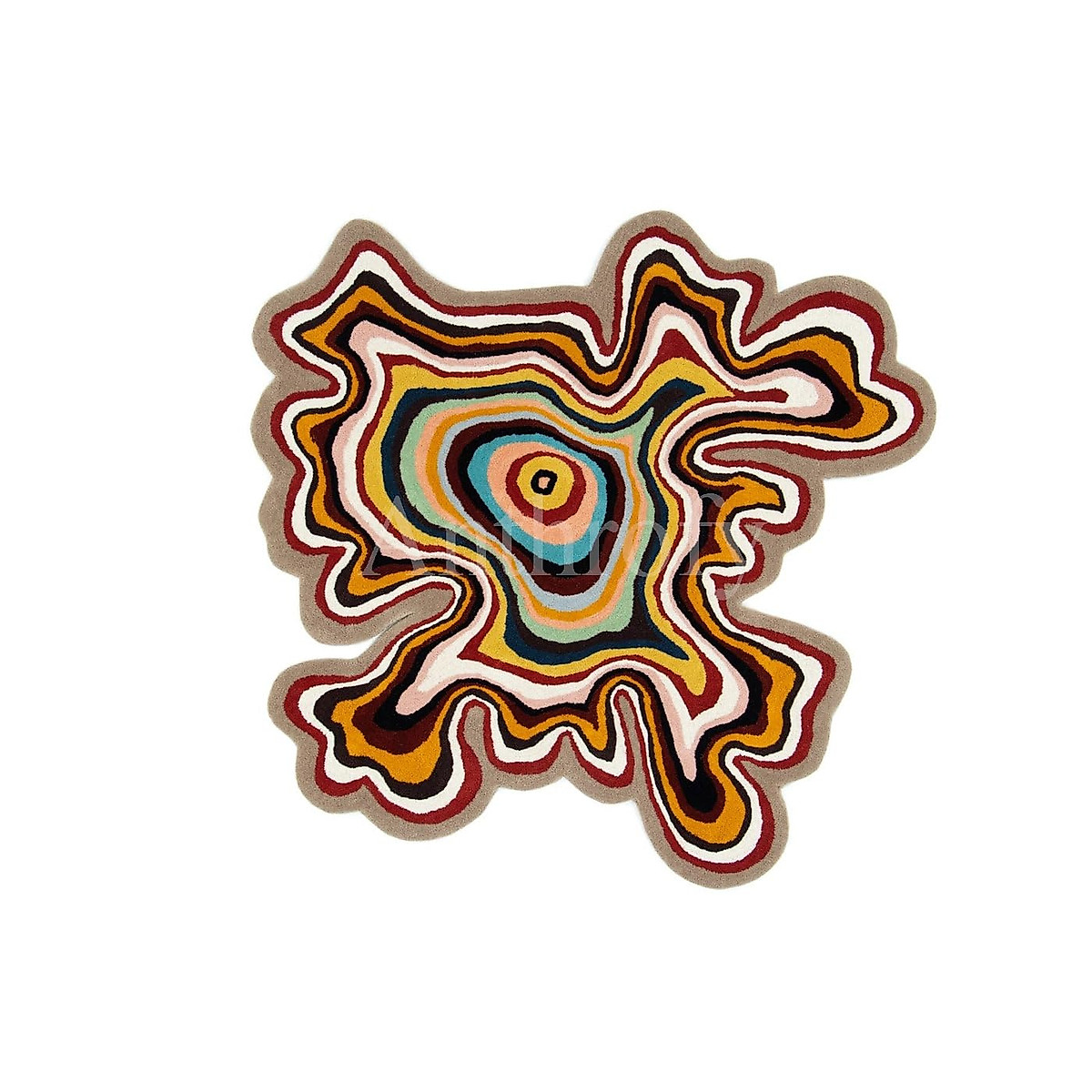 Anthrofy Illusion Waves Area Rug – 5’ x 8' – Handmade Wool Area Rugs – Multi Color – Rugs for Living Room, Bedroom – Anti-Skid – Carpets with Non-Slip Natural Backing with 100% Cotton