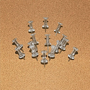 JIKIOU Push Pins Tacks 800 Count in Reusable Box, Standard Clear Thumb Tacks Steel Point and Clear Plastic Head for Wall Corkboard Map Calendar Photo Home Office Craft Projects Plastic Head Steel Pin