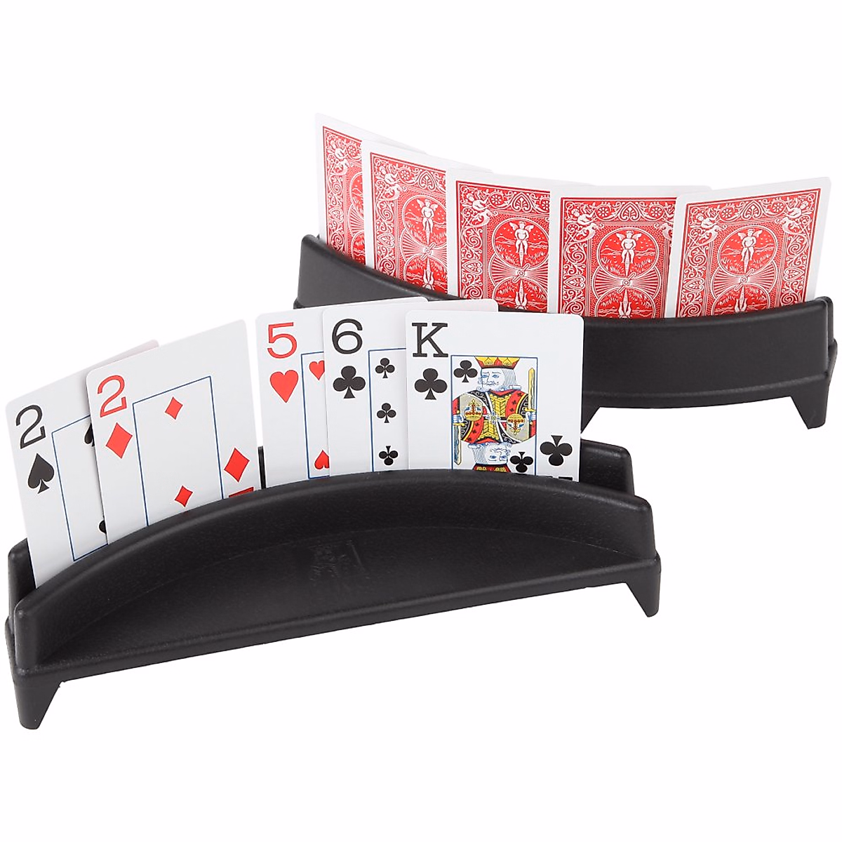 Home-X Playing Card Holder – 2 Pcs Portable Hands-Free Design Card Holders for Playing Cards - Playing Card Holders for Adults and Kids for Poker Parties, Family Game Nights (Cards not Included)