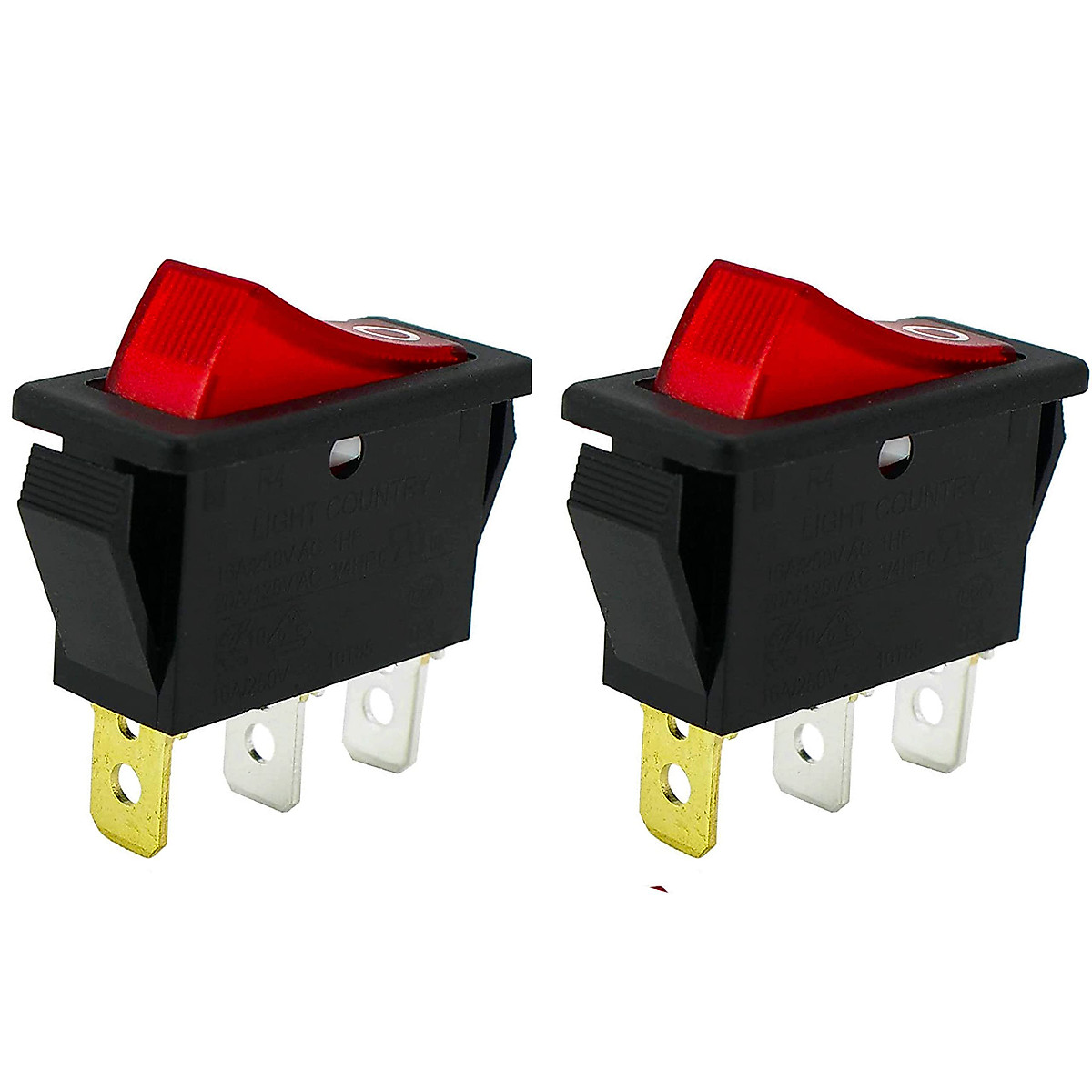 2 Pack 120927-24 On Off 120 Volt 3 Prong Plug Rocker Switch Lighted for Electric Fireplaces FMI Desa 29-159-1 Heater Switch 28785