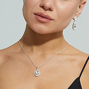 uqvn Bridesmaid Jewelry Set for Wedding of 4, Silver Bridesmaid Necklace Earrings, Gifts for Birdesmaid