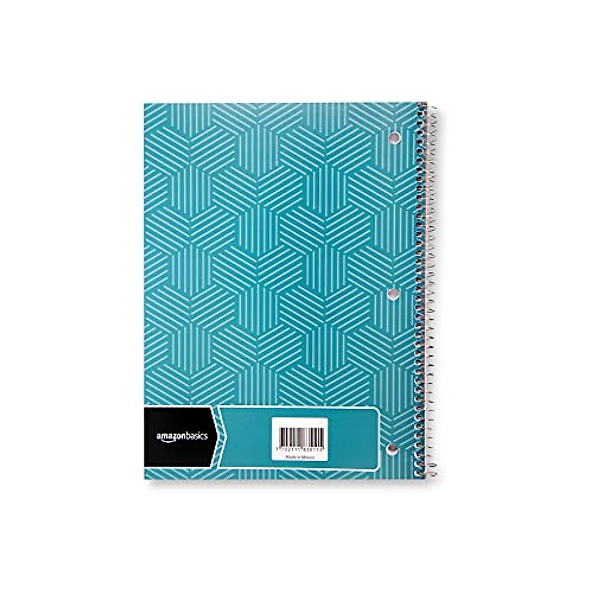 Amazon Basics College Ruled Wirebound Spiral Notebook, 70 Sheet - 5-Pack, Assorted Sunburst Pattern Colors