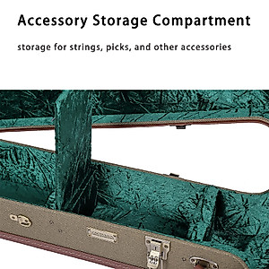 Crossrock Vintage Style Wood case for Dreadnought Acoustic Guitars with Removable Shoulder Straps-Green(CRW700DGN)