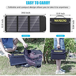 MARBERO Portable Power Station 120W Peak Camping 30000mAh Portable Power Bank with AC Outlet, USB QC3.0, LED Flashlights for CPAP Home Office Camping Emergency Backup