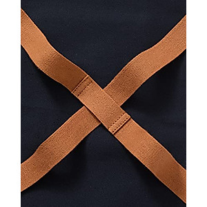 Hedley & Bennett Midnight Blue Crossback Apron - Professional Chef Apron with Pockets and Cross-Back Straps for Cooking & Grilling - Kitchen Aprons for Men & Women - 8oz 100% Cotton Twill Fabric