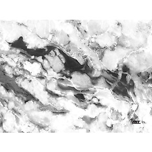 White Black Smoke Pattern Textured Marble Art Kitchen Glass Cutting Board Modern Decorative Gift Abstract Wavy Contrast Design