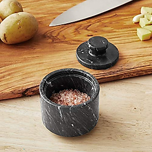 Fox Run Marble Salt Cellar, Black 3 x 3 x 3 inches