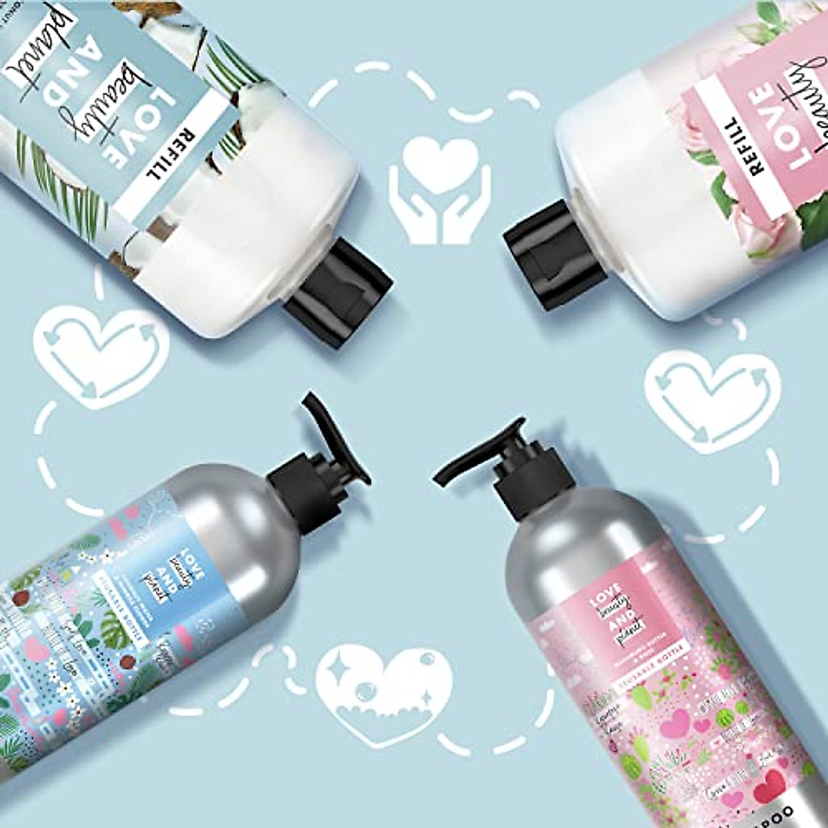 Love Beauty And Planet Sulfate Free Shampoo Volumizing Shampoo for Fine Hair Coconut Water and Mimosa Flower Refill Bottle for use with Reusable Aluminum Bottle 32.3 oz ( Packaging may vary )