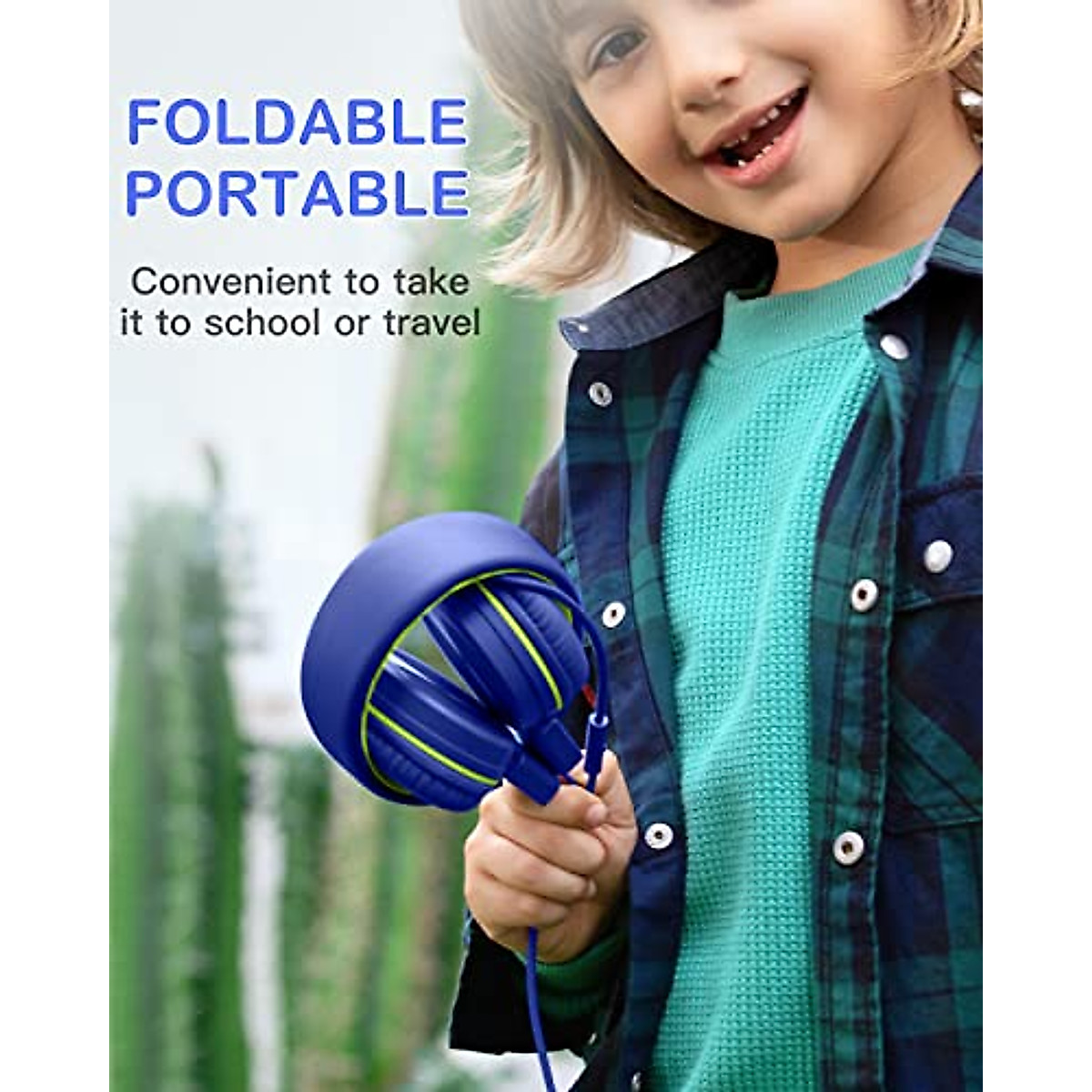 Nabevi [2 Pack Kids Headphones with Mirophone, Kids Headphones for School, 91dB Safe Volume Limited, Splitter, Kids Headphones for School, Toddler Headphones, for On-line Study, Travel, Girls, Boys