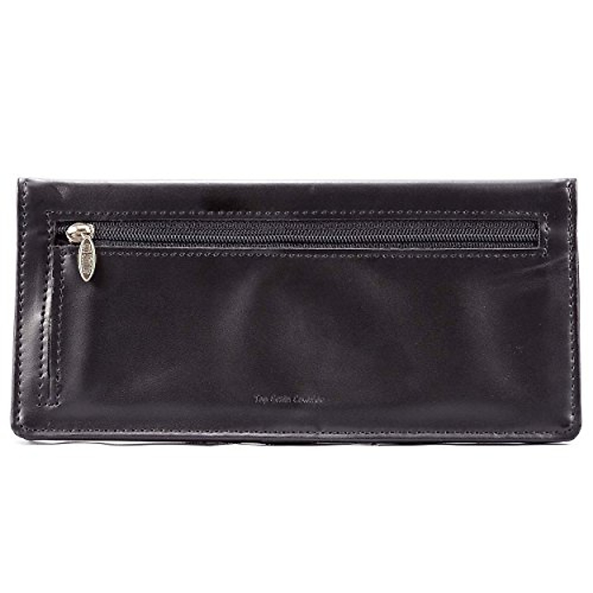 Big Skinny Women's Executive Leather Bi-Fold Checkbook Slim Wallet, Holds Up to 40 Cards, Black