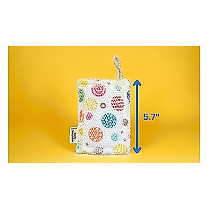 Premium Exfoliating Pad, Scrub, Body Scrubber, Dual-Sided with African Net/Cotton Flannel and Terry Cloth – Bath Shower Sponge-Gets You Clean, Not Just applying Soap – 24 Random Designs (2-Pack)