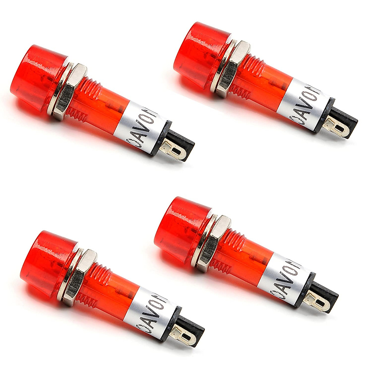 Aicosineg Red 110V 0.39" Hole Diameter Indicator Light Flush Panel Mount 1.57" Length for Electrical Control Panel 15Pcs