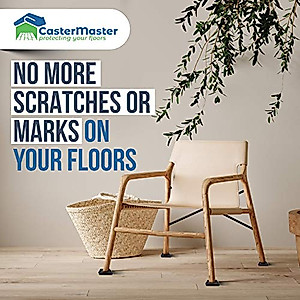 CasterMaster Non Slip Furniture Pads - 2x2 Square Rubber Anti Skid Caster Cups Leg Coasters - Couch, Chair, Feet, and Bed Stoppers with Anti - Sliding Floor Grip (Set of 4)