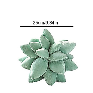 2Pack 3D Succulents Cactus, Cute Throw Pillows, Succulent Plush Green Flower, Plant Shaped, Novelty Succulent Pillows Decorative for Home Bedroom Room Decor (Dark Green)