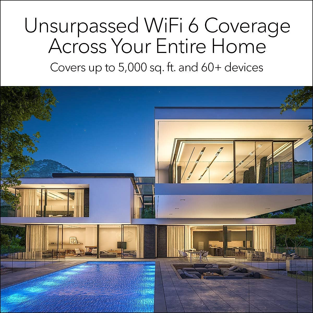 Netgear Orbi Whole Home Tri-band Mesh WiFi 6 System (RBK852) Router with 1 Satellite Extender | Coverage up to 5,000 sq. ft. and 100+ Devices | AX6000 (Up to 6Gbps) (Renewed)