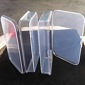 Feamos Plastic Transparent Storage Box Case with Lid Collection Container Pack of 2