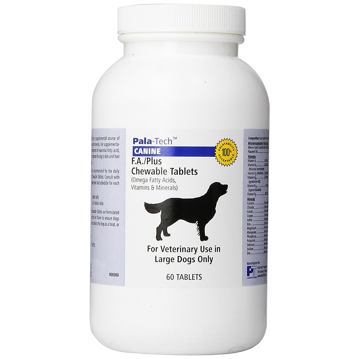 Pala-Tech, F/A Plus Chew Tabs, Large Dog, 60 Count