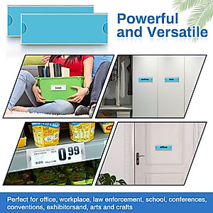 240 Pack Name Badge Magnets Kit Acrylic Magnetic Name Tag Holders Magnetic Name Badge Holders with Blank Printable Paper Inserts 3 Magnets Clear Adhesive ID Holder for Business Events School Office