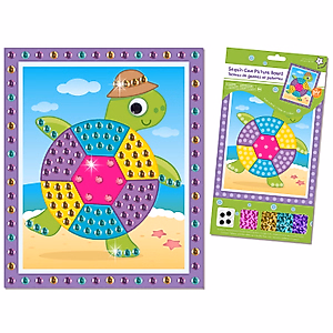 AoneFun Mosaic Crafts for Kids Mosaic Kit Mosaic Sticker Art Kits for Kids Sticker Mosaic Sticky Mosaics for Kids DIY Kits for Girls Arts and Crafts for Kids Diamond Art for Kids Activities - Turtle
