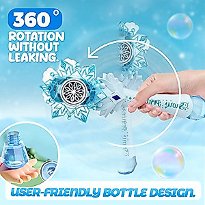BELLOCHIDDO Bubble Machine - Princess Magic Bubble Wand Frozen Toys for Girls, Music & Light Up Bubble Gun, Automatic Bubble Blower - Outdoor Fun Bubble Toys, Birthday Gifts for Kids