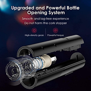 Danett Electric Wine Opener Set - Automatic Corkscrew Opener with Foil Cutter, Pourer, and Vacuum Stoppers - Battery Operated - 4-in-1 Wine Accessories Kit-for Wine Lovers