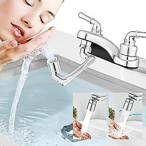 Gnkcrwo Universal Rotating Faucet Extender for Bathroom, 1440° Large Angle Rotating Robotic Arm Water Nozzle Faucet Adaptor, Rotatable Multifunctional Extension Faucet Splash Filter Kitchen Tap Extend