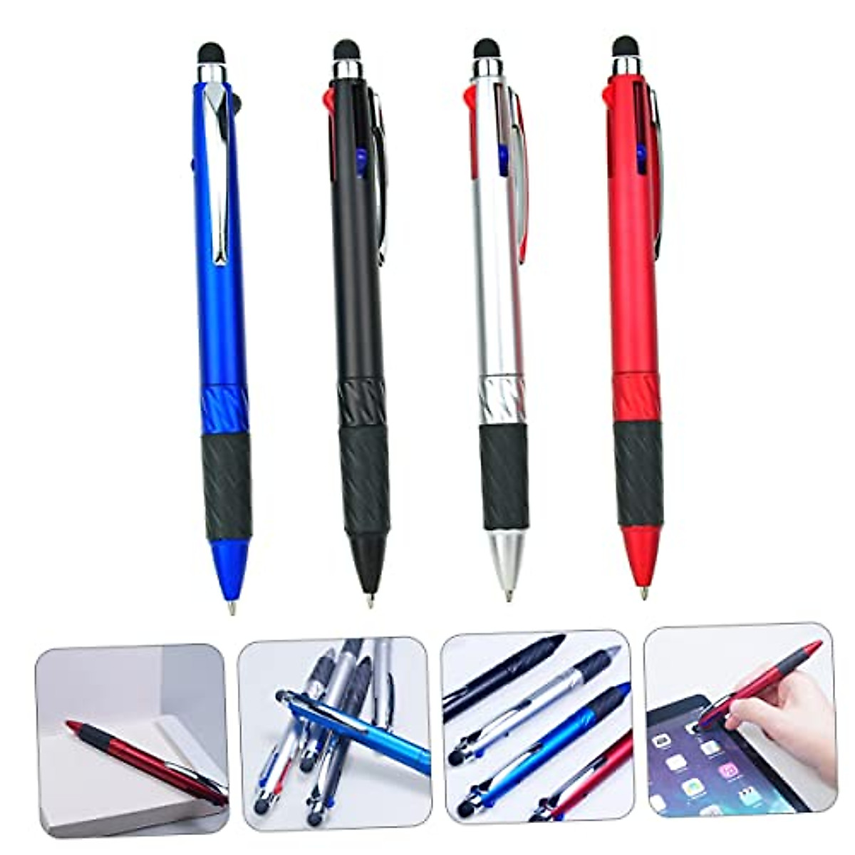 STOBOK Conference Pens 8 Pcs 1 Set Multifunction Stylus Touch Stationery Touch Stylus Pen Pens Multicolor Ballpoint Pens Black Smart Phone Stylus Pen Meeting Pens Ball 3-Color Ball Pens