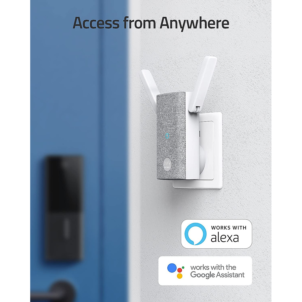 eufy Security Smart Lock with Wi-Fi Bridge, Keyless Entry Door Lock with Wi-Fi, App Control, Bluetooth Electronic Deadbolt, BHMA Certified, IPX3 Weatherproof Protection, Electronic Keypad