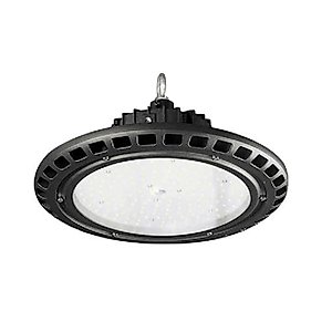 UFO Led High Bay Dimmable Light Lamp Hanging Hook Safe Rope 5 feet Wire CCT 5000K Beam Angle 110° USA Made Sosen Driver 1-10V Dimmer for Factory Warehouse Shop (1, 200 Watt)