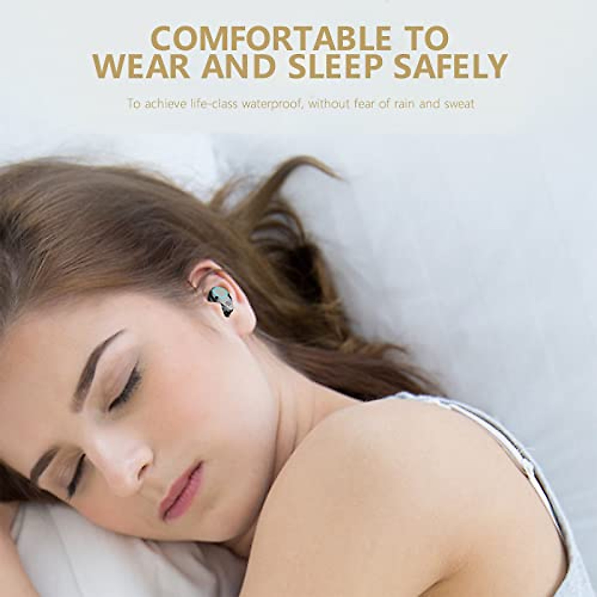 Wireless Bluetooth LED Display Electroplated Earphones,9D HiFi Stereo Sound with Mic,with Charging Case, Binaural Call,Noise Reduction Technology, IPX7 Waterproof, for Sports, for iOS Android (Black)