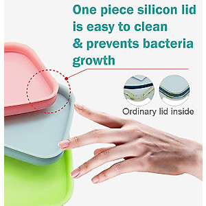 PrepCube Food Storge Continer with Silicon Lid Airtight -3PC Set, BPA-Free, Stackable Freezer Storge, Leftovers Storge, Prep Meal Storge, Kitchen and Pantry Organization Leakproof