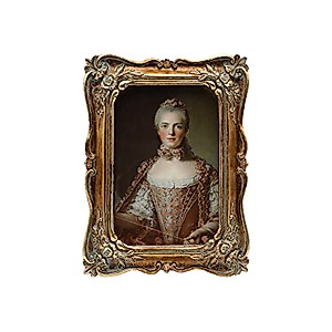 YULINK 4x6 Vintage Picture Frame, Antique Ornate Bronze Gold Photo Frame, for Tabletop and Wall Display, Decorative Retro Home Decor, Old Fashioned Photo Gallery Art