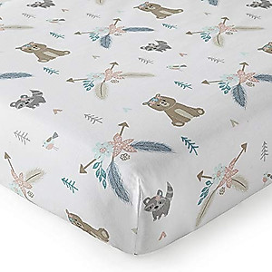 Levtex Baby Malia Floral Pink, Teal, White - 5PC Toddler Set - Kids Bedding - Reversible Quilt, Fitted Sheet, Flat Sheet, Standard Pillow Case, Decorative Pillow