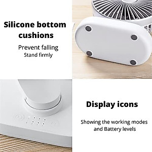 Vortex D77 White Adjustable Angle Shaking Head Quiet Air Supply Large Battery Capacity 4000mAH 4 Speed Modes Strong Wind Press Switch Rechargeable Fan