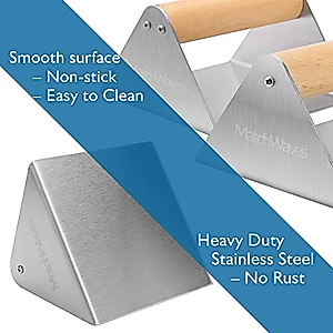 Matchwaves Burger Smasher, Stainless Steel Burger Press for Griddle, Non-Stick Grill Press - No Rust & Easy to Maintain