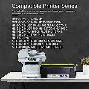Hydr (Black,1-Pack) Compatible TN-570 Toner Cartridge Replacement for Brother TN570 MFC-8220 MFC-8440 MFC-8840D MFC-8840DN Printer Toner Cartridge