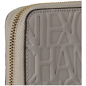 A|X ARMANI EXCHANGE womens All Over Logo Zip Wallet Wristlet Wrislet bag, Noise, One Size US