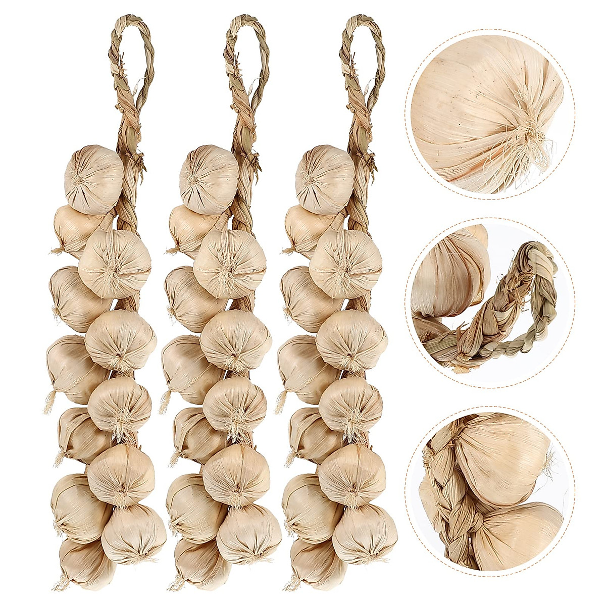 Amosfun 1Pcs Artificial Garlic String Fake Garlic Simulation Lifelike Vegetable Garlic for Home Kitchen Garden Halloween Party Props