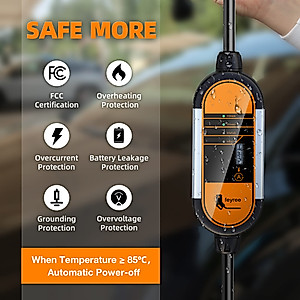 feyree Level 2 EV Charger,110-240V Home Flex Electric Vehicle Charging Stations with 18ft Extension Cord, EV Charger Overheating Protection Level 1-2 EV Charger NEMA 5-15 Adapter