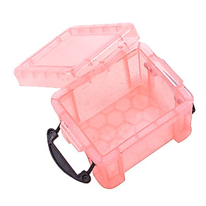 Sevenfly Family Plastic Storage Bin with Lid Medicine Box Lockable Container ​for Toy Desktop Jewelry Accessory Drawer Or Kitchen,pink