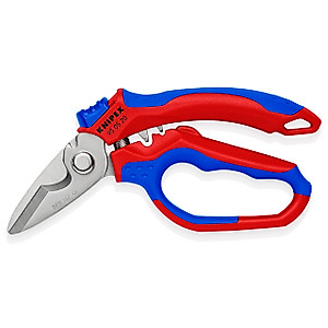 KNIPEX Tools Stainless steel 95 05 20 US Angled Electricians' Shears, 6-1/4", Red/Blue