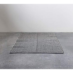 Creative Co-Op 3' x 5' Black & White Cotton Striped Dhurrie Rug