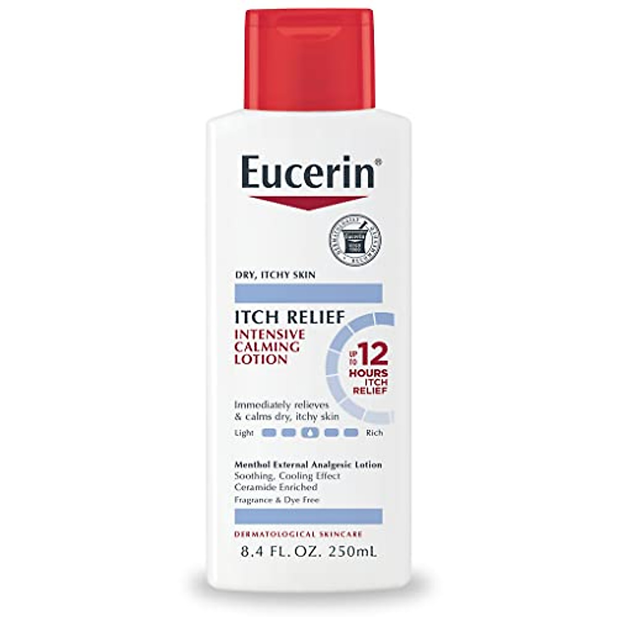 Eucerin Itch Relief Intensive Calming Lotion, Itch-Relieving Lotion for Sensitive Dry Skin, 8.4 Fl Oz Bottle