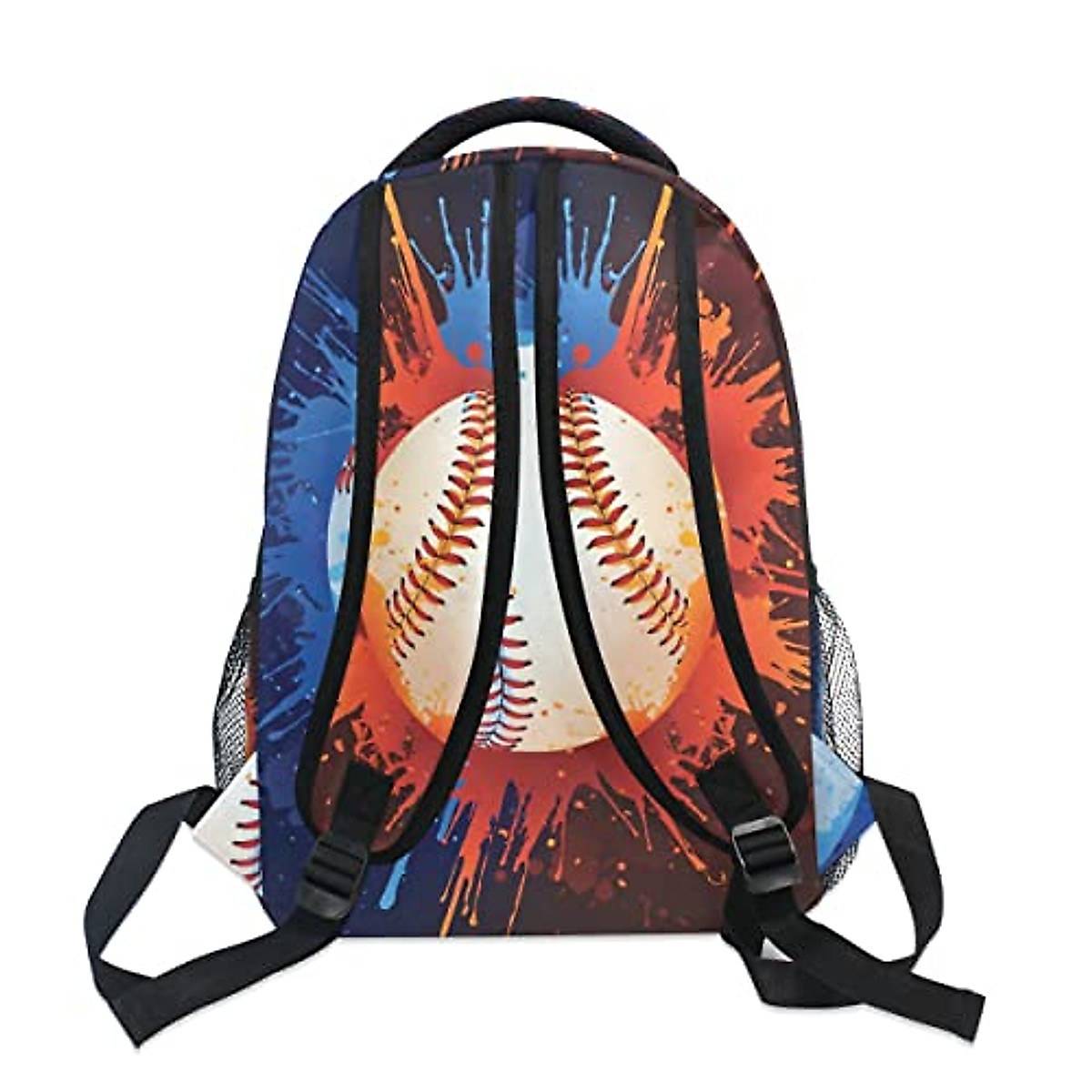 Baseball Print Kids Backpack, Red and Blue Kids Backpacks Bookbags Elementary Toddler School Bags Travel Bags for Boys Girls One Size