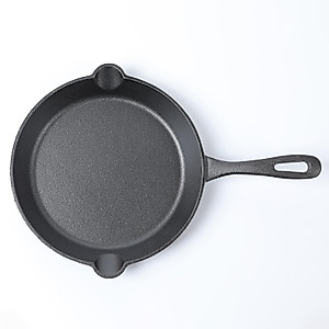 HAWOK Cast Iron Skillet Round Fry Pan,10 inch Black………