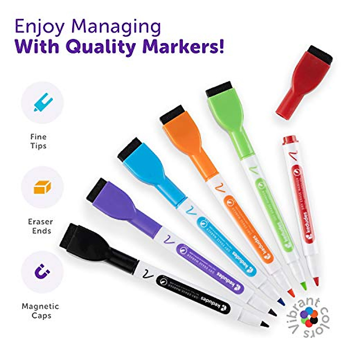 USA Made Magnetic Dry Erase Whiteboard Sheet 17" x 11" with a Set of 6 Markers