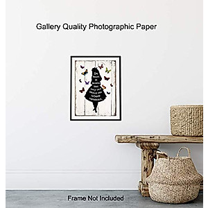 Rustic Home Decor, Alice Wonderland - 8x10 Photo - Shabby Chic Butterfly Wall Decor for Bedroom, Kids, Baby or Girls Room, Nursery Decor - Vintage Farmhouse Wall Art, Motivational Gift for Women